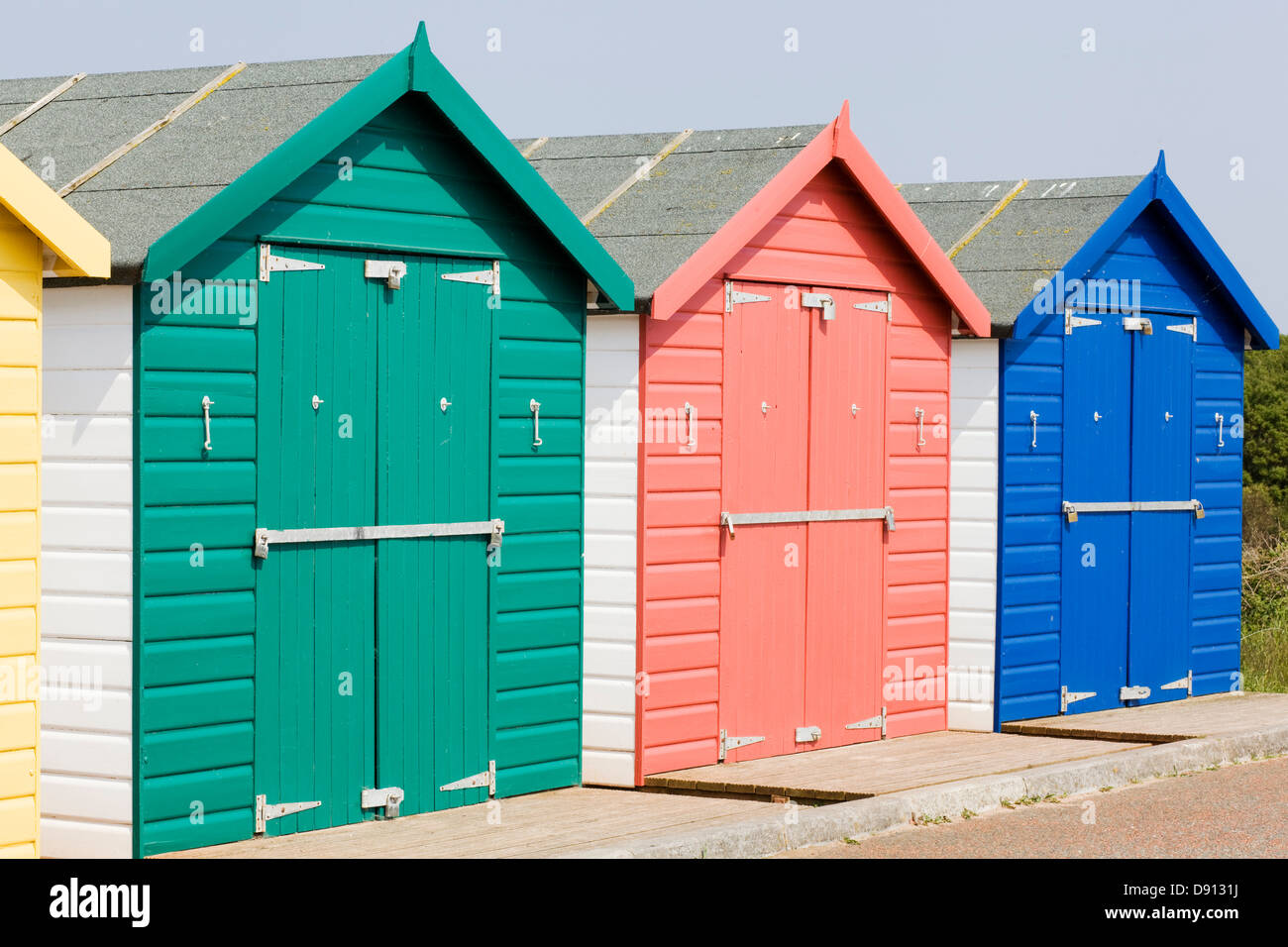 Colourful beach huts at a traditional British Beach Stock Photo - Alamy