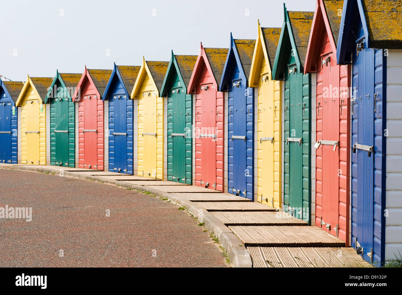 Colourful beach huts at a traditional British Beach Stock Photo - Alamy