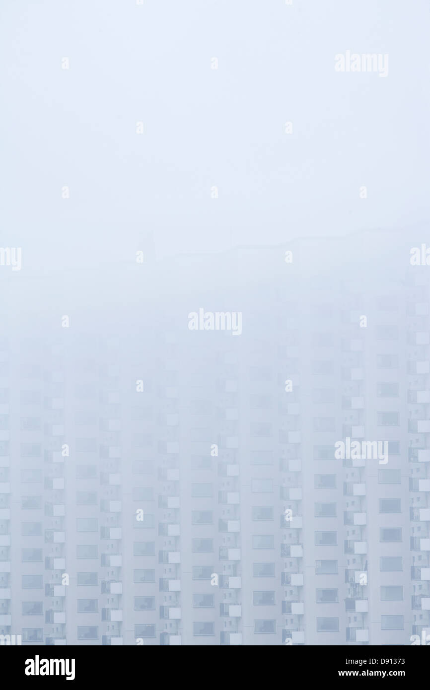 High-rise block in haze, Sweden Stock Photo - Alamy