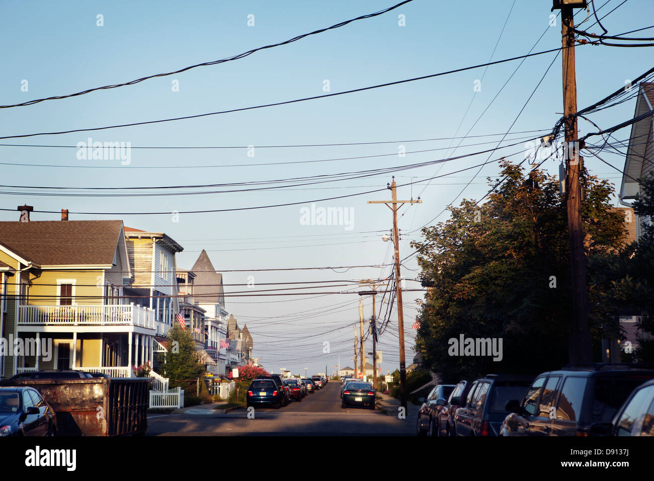 Power line over street Stock Photo - Alamy
