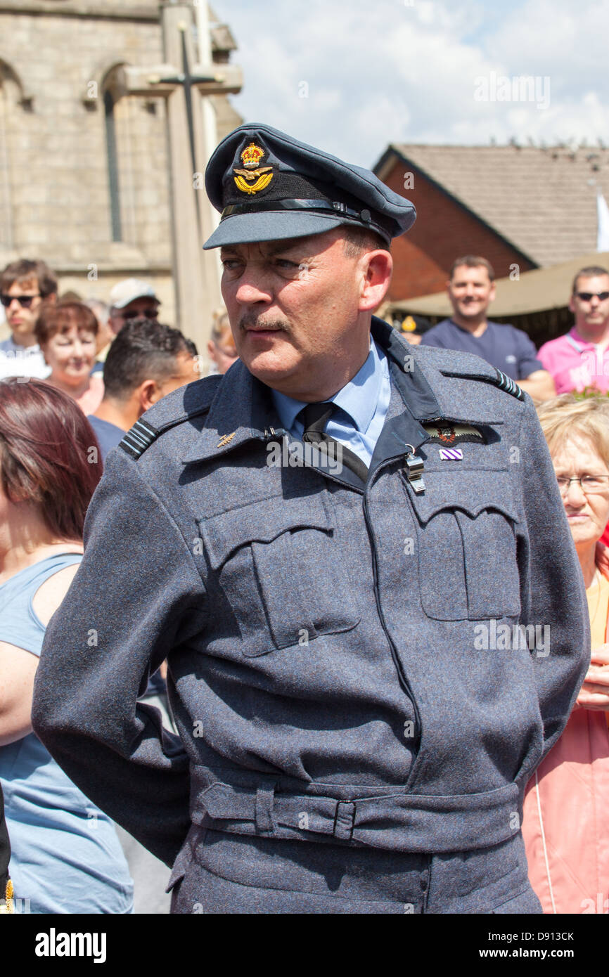A man dressed in period RAF uniform at the Ramsbottom 1940's War ...