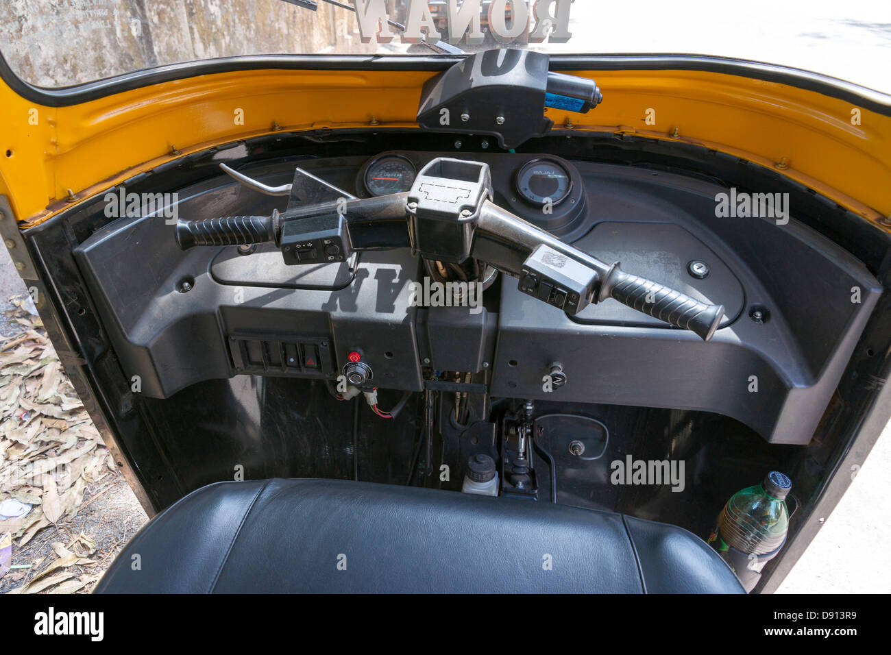 The interior of a Tuk Tuk in Goa India Stock Photo - Alamy