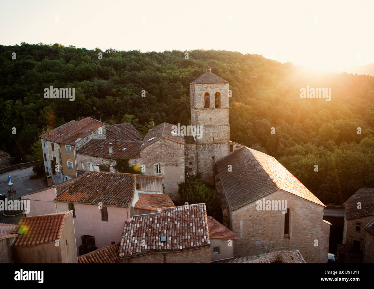 Sunrise over old sunrise village Stock Photo - Alamy