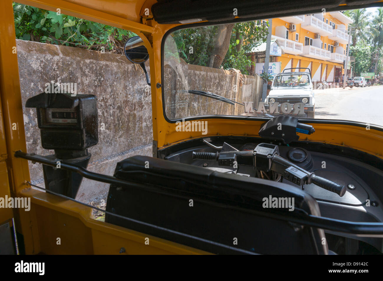 The interior of a Tuk Tuk in Goa India Stock Photo - Alamy