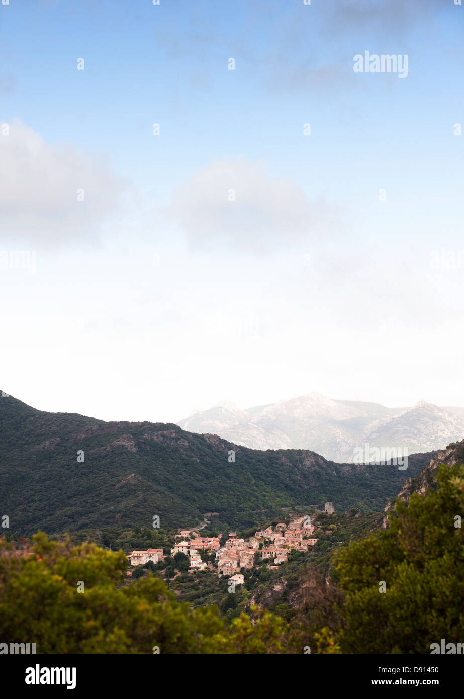 Village in valley Stock Photo - Alamy