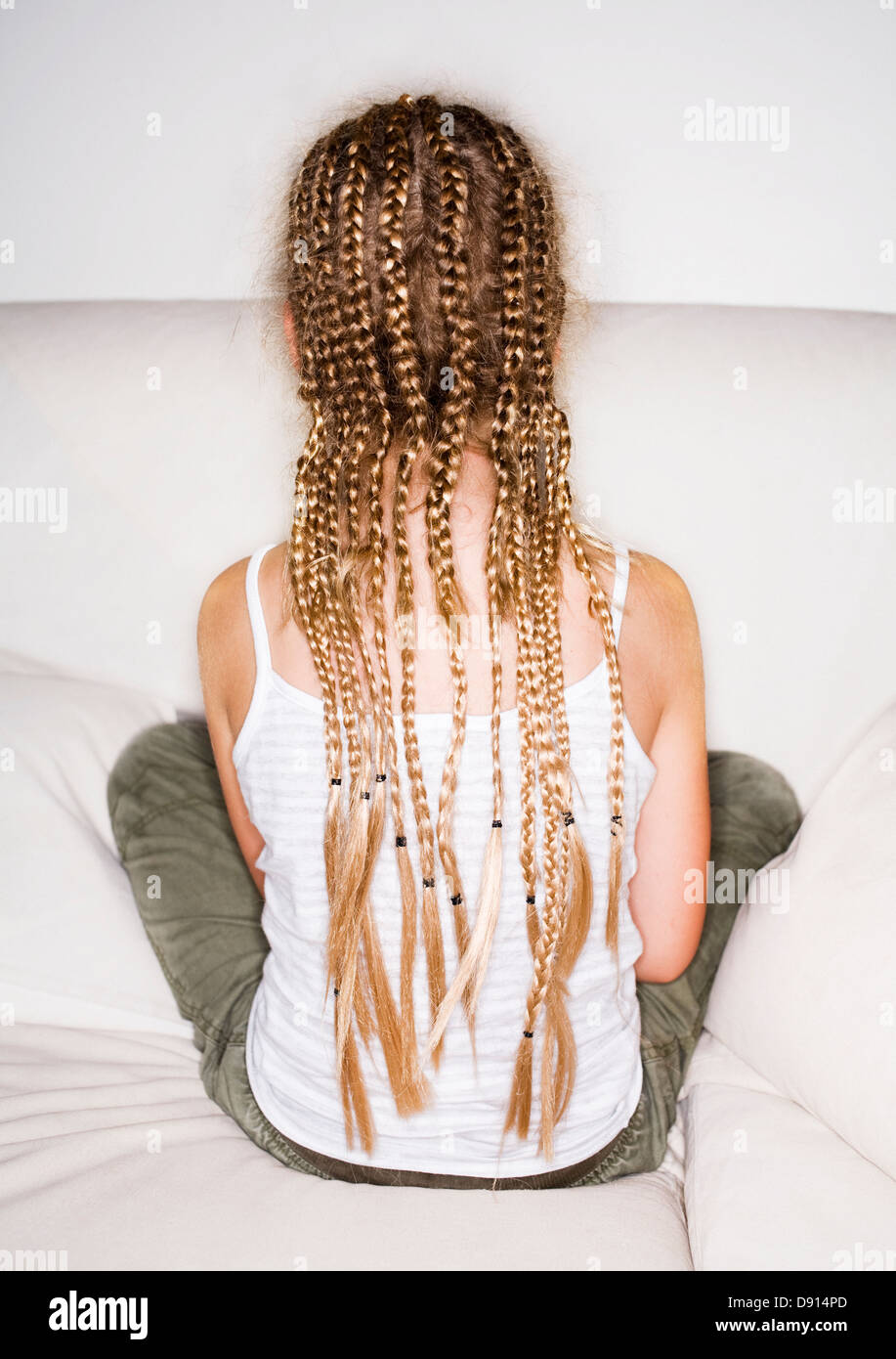 A girl with braids Stock Photo - Alamy