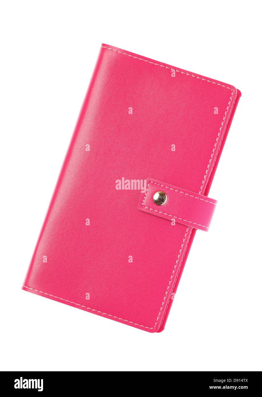 Pink leather notebook Stock Photo - Alamy