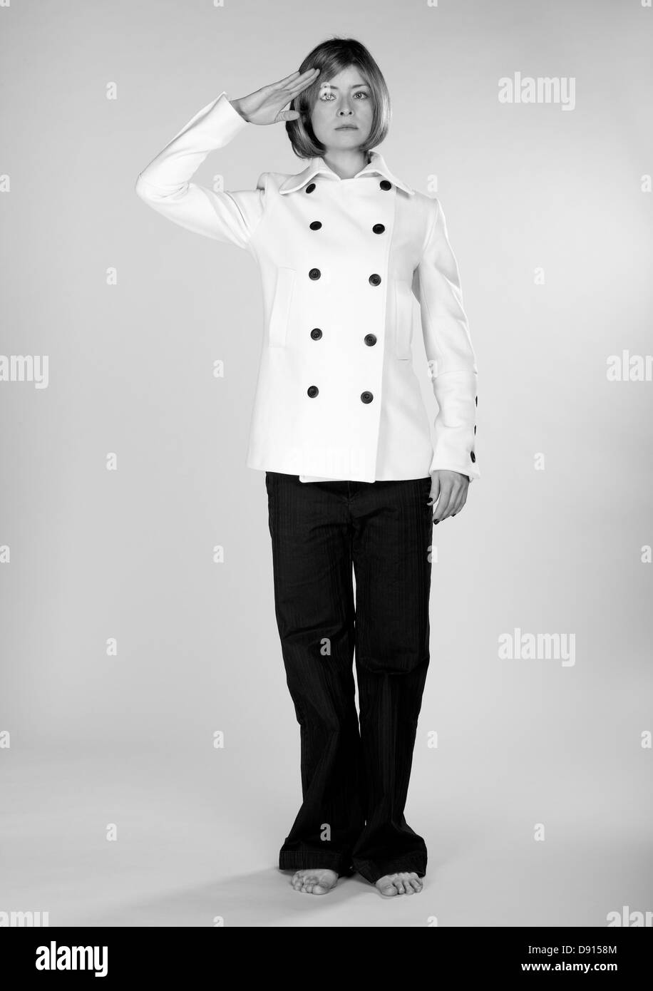 Saluting Black and White Stock Photos & Images - Alamy