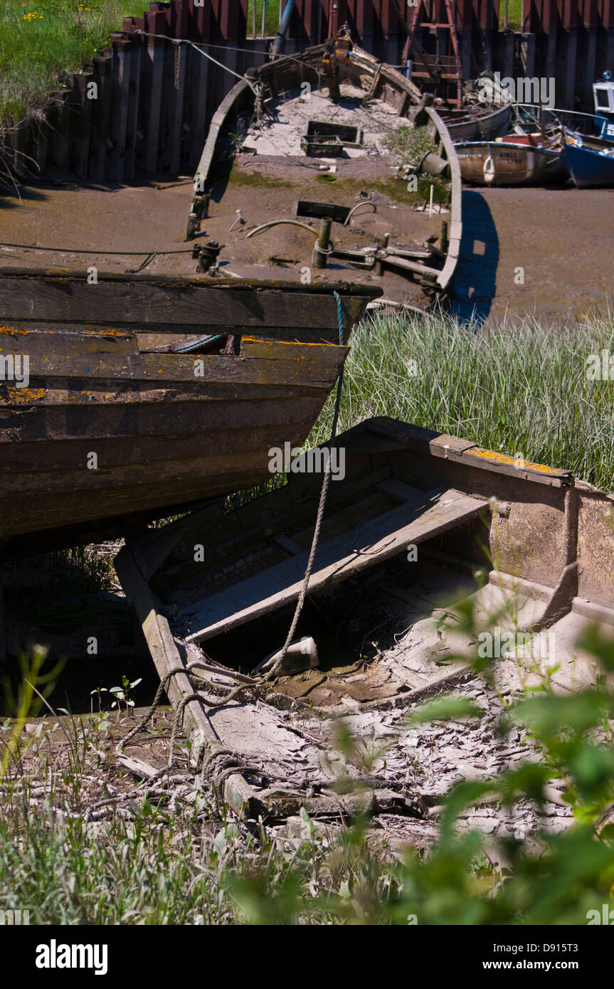 Derelict wrecked fishing boats Fisher Fleet Stock Photo - Alamy