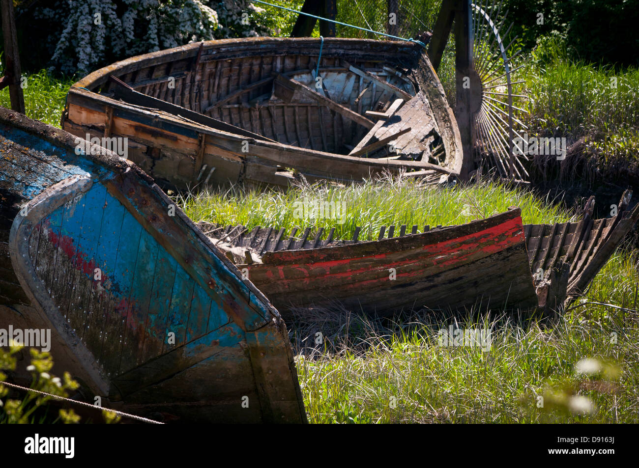 Derelict wrecked fishing boats Fisher Fleet Stock Photo - Alamy