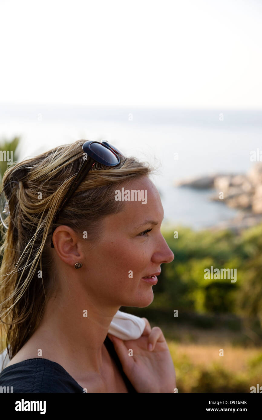 Portrait of a Scandinavian woman, Corsica, France Stock Photo - Alamy