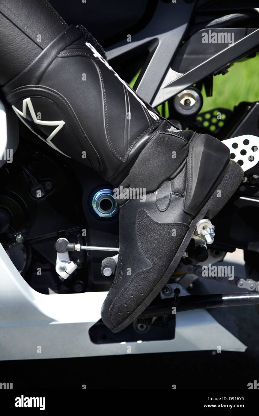 Motorcycle driver, close-up Stock Photo - Alamy