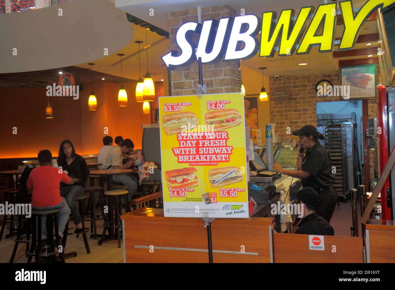 Singapore,Bugis Junction,subway,train,franchise,sandwiches,subs,sign ...