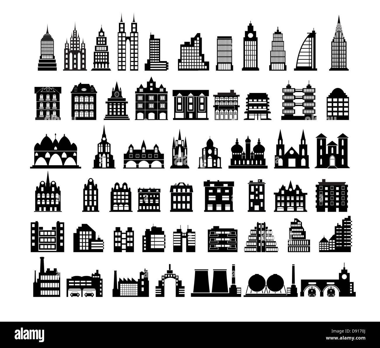 Apartment houses icon vector Black and White Stock Photos & Images - Alamy