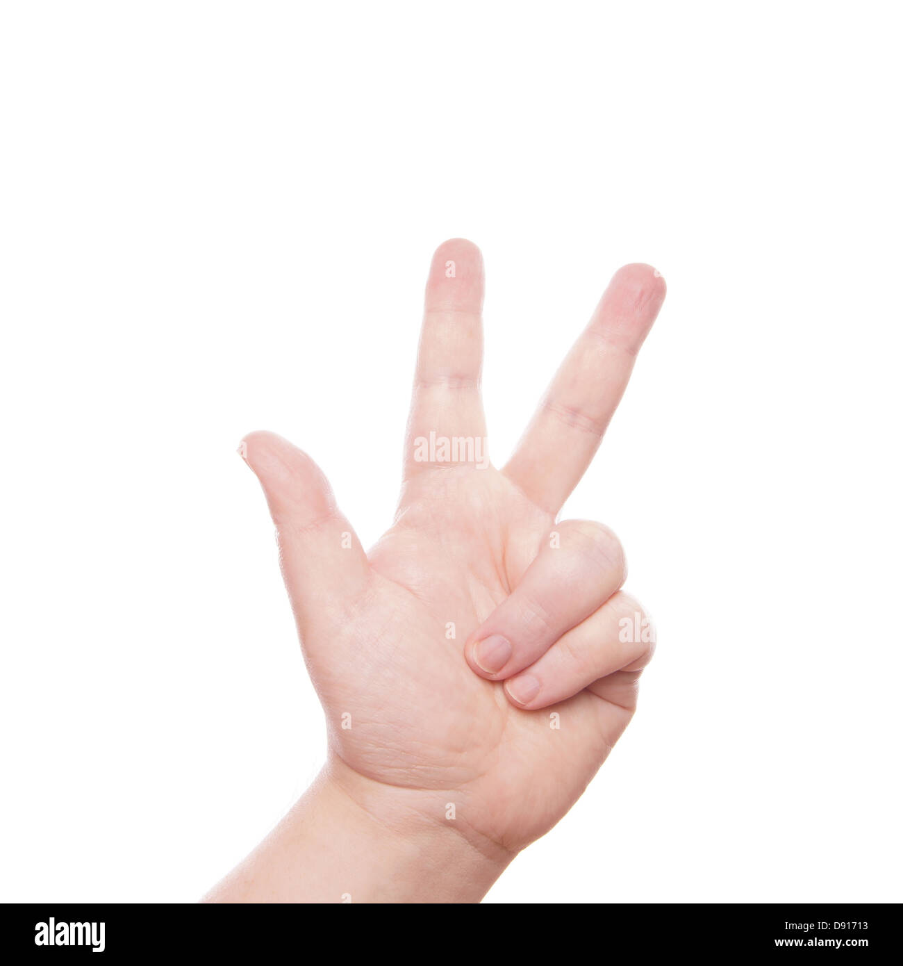 hand sign three Stock Photo - Alamy