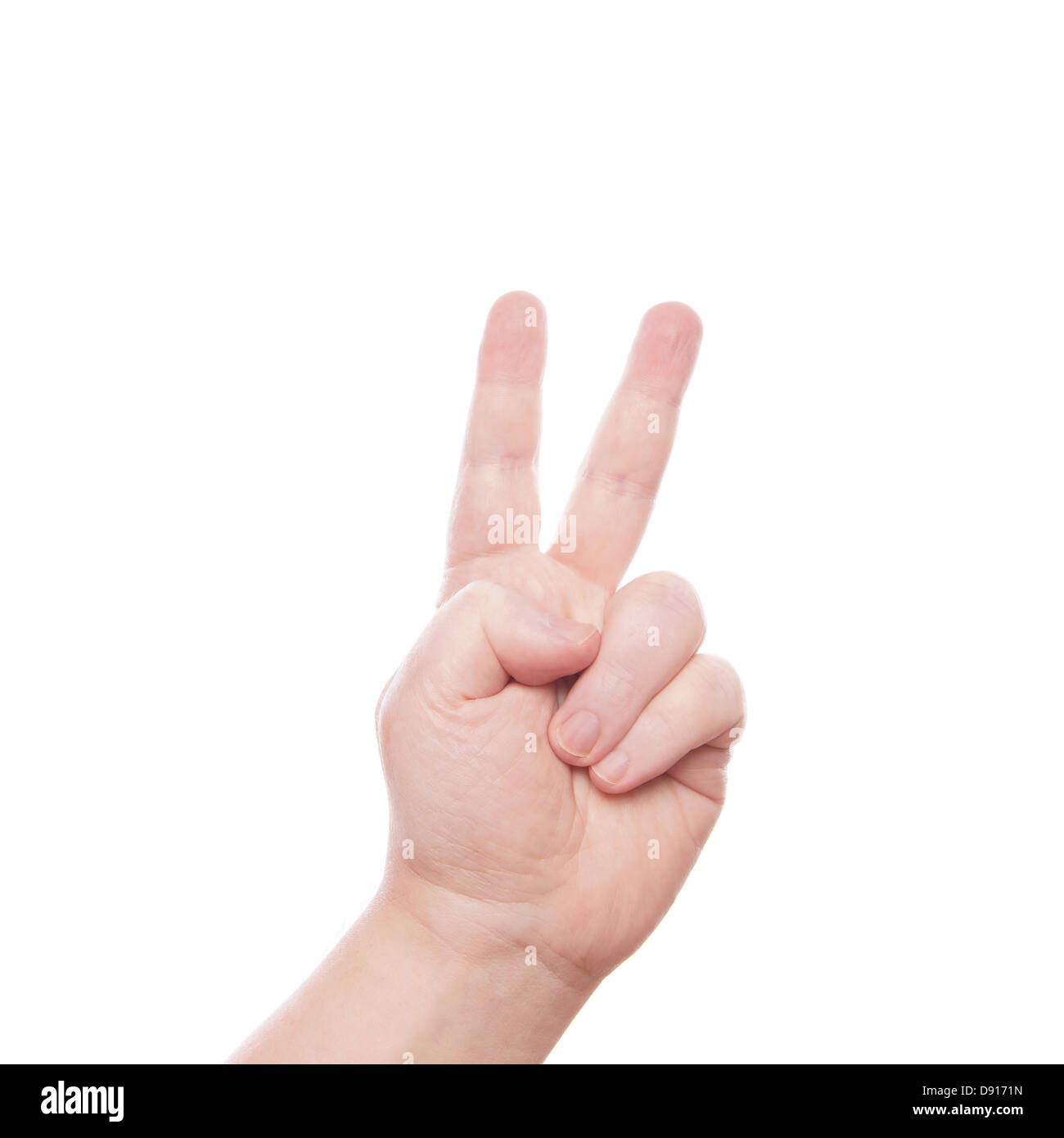 peace or victory hand sign Stock Photo - Alamy