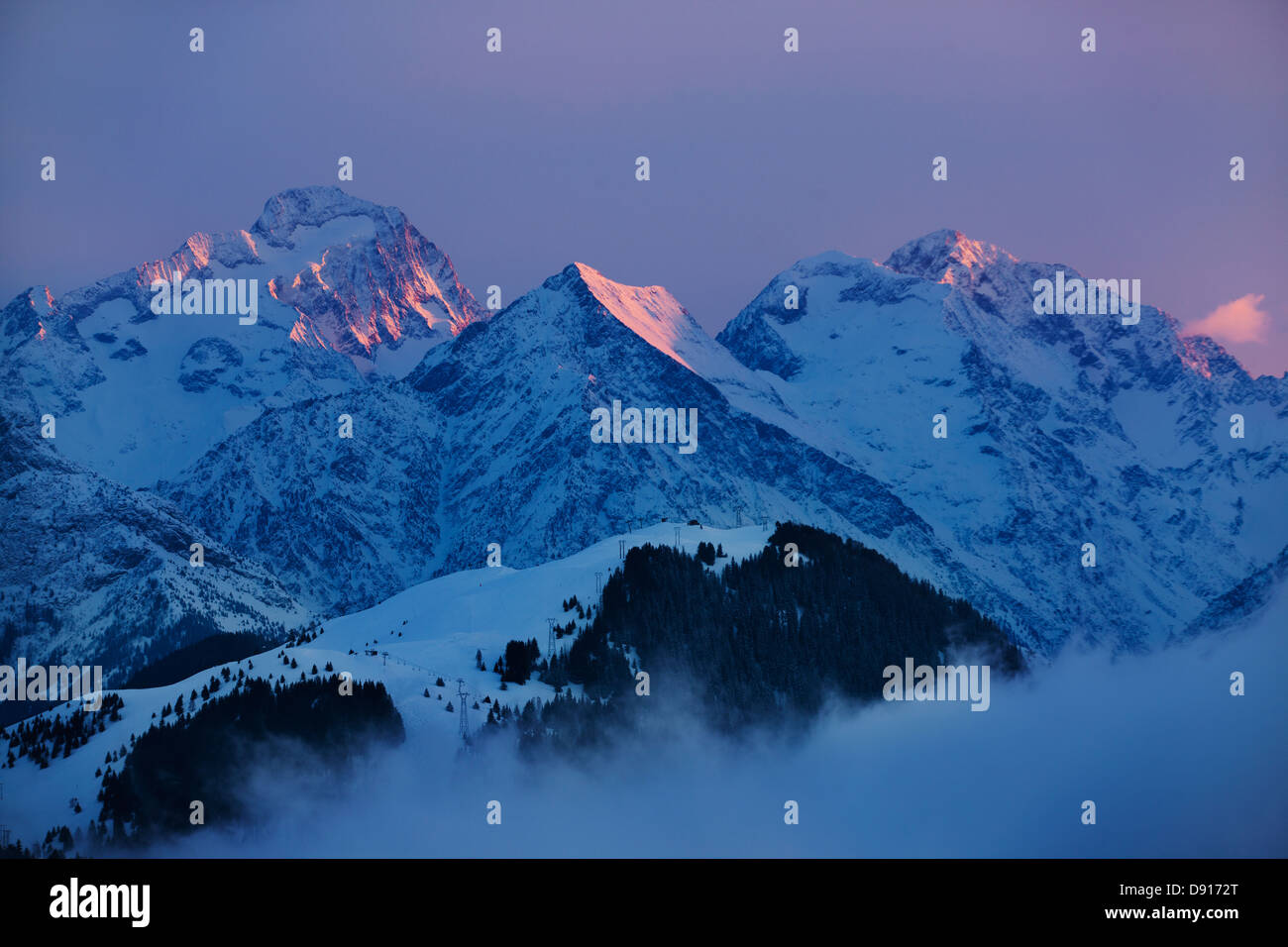 View of Alps at dusk Stock Photo - Alamy