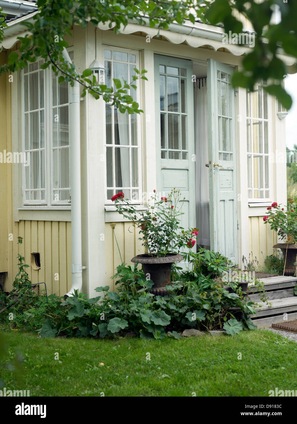 A veranda, Sweden Stock Photo - Alamy