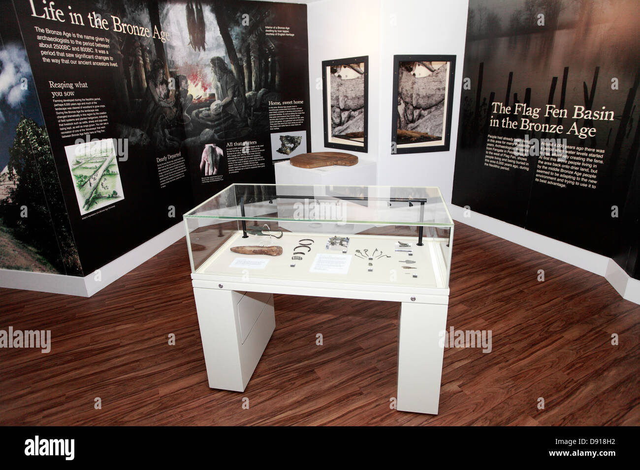 Exhibit display at the Bronze Age exhibition, Flag Fen Archaeology Park ...
