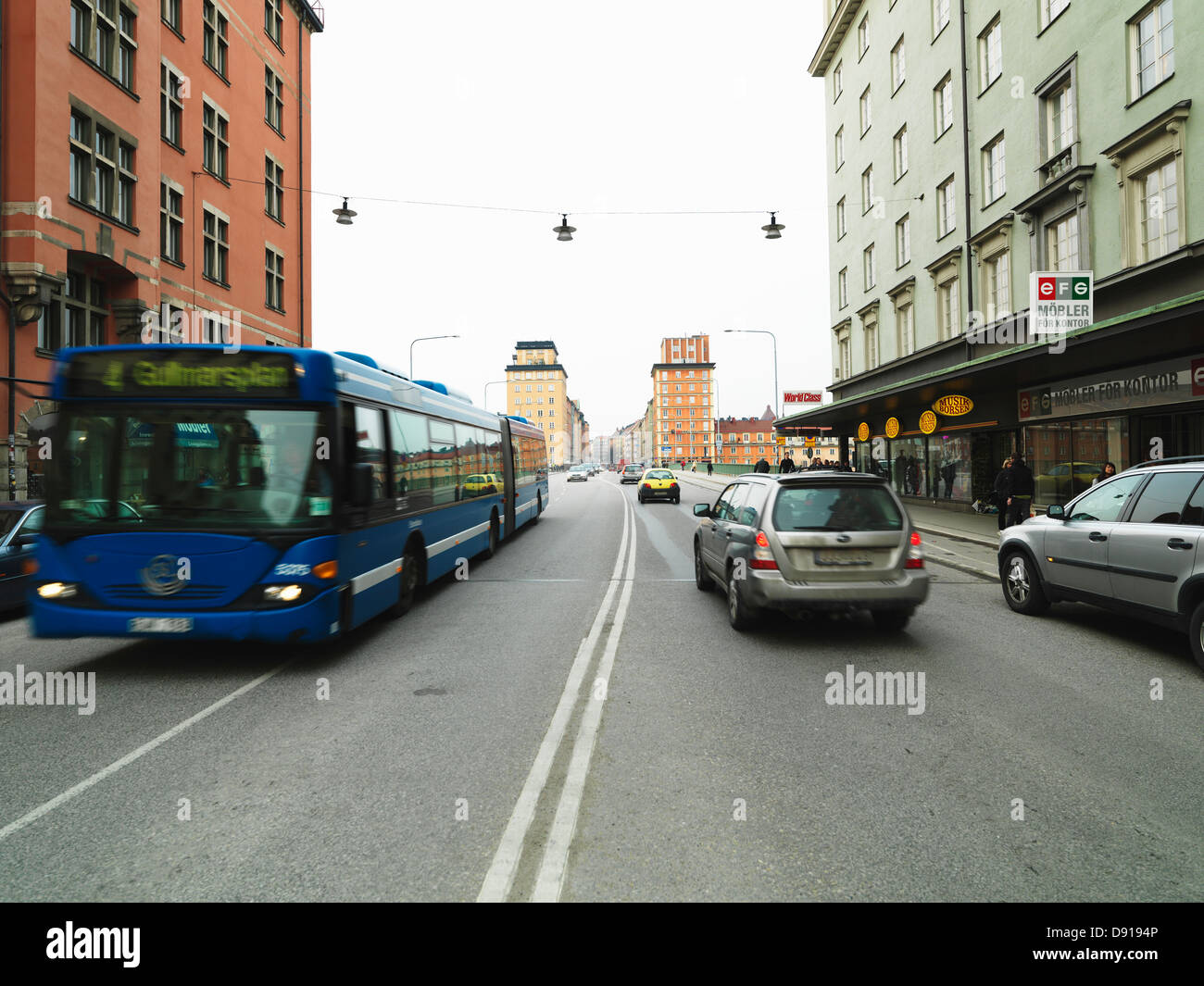 A bus driving in the city, Stockholm, Sweden Stock Photo - Alamy
