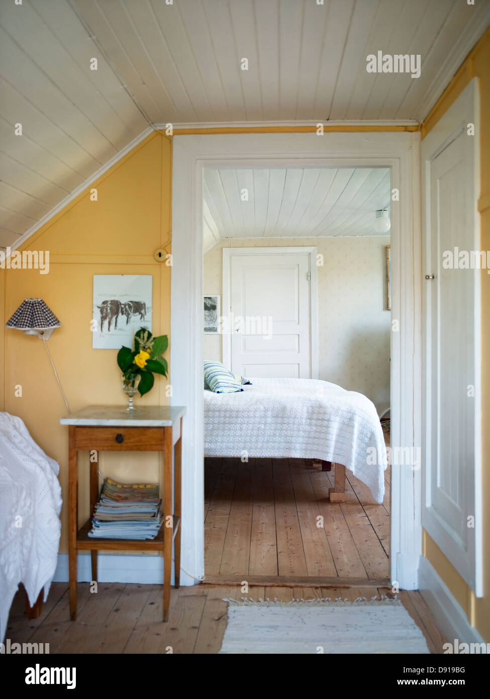 A bedroom in an old house Stock Photo - Alamy
