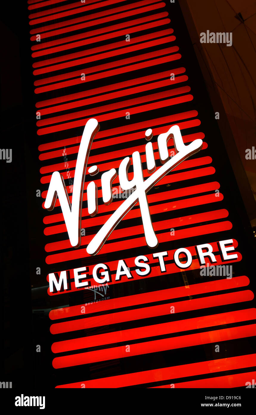 Virgin Megastore sign Stock Photo - Alamy