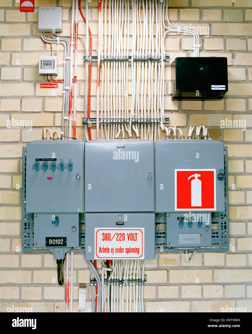 A distribution box on a wall Stock Photo - Alamy