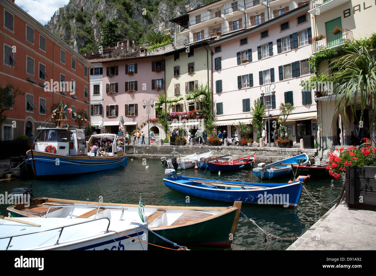 Limone harbour, Lake Garda Stock Photo - Alamy