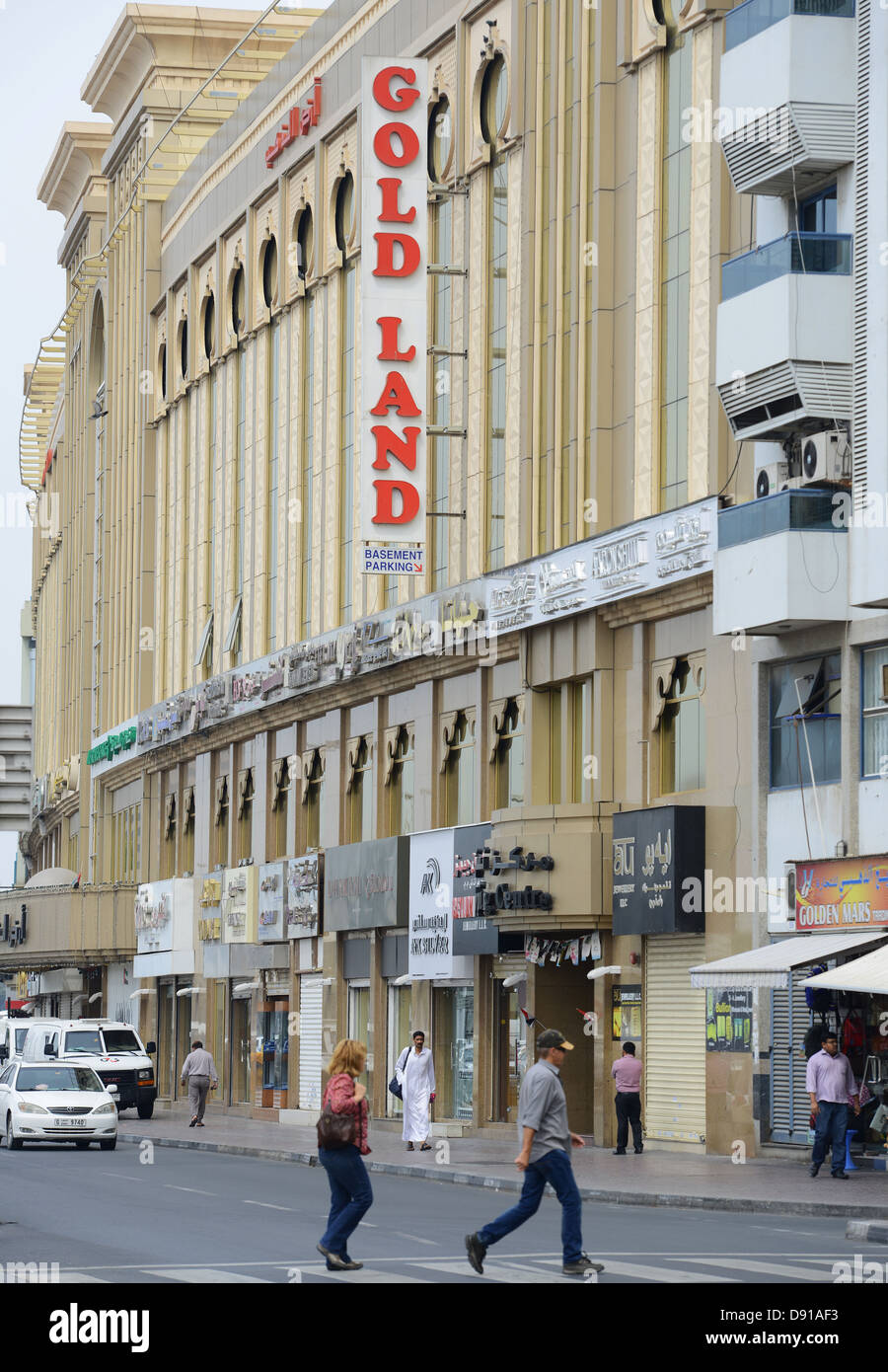 Dubai, Gold shops, Gold Land, Dubai, United Arab Emirates Stock Photo ...