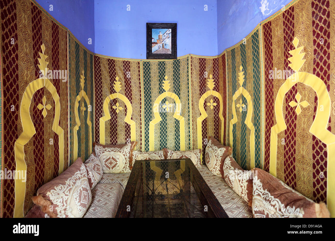 Traditional restaurant in Chefchaouen, Morocco Stock Photo - Alamy