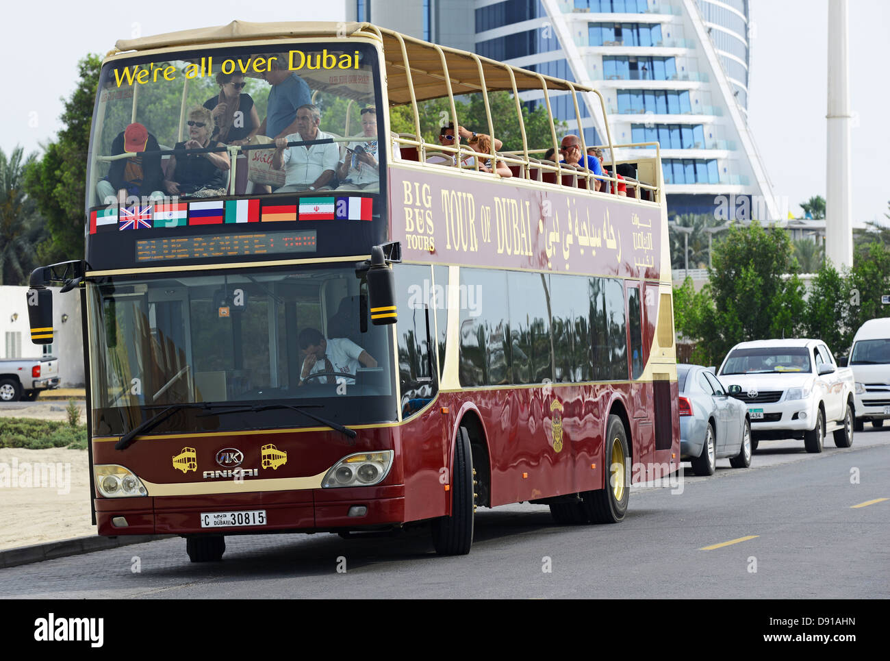 Tourist bus, Dubai, United Arab Emirates Stock Photo - Alamy