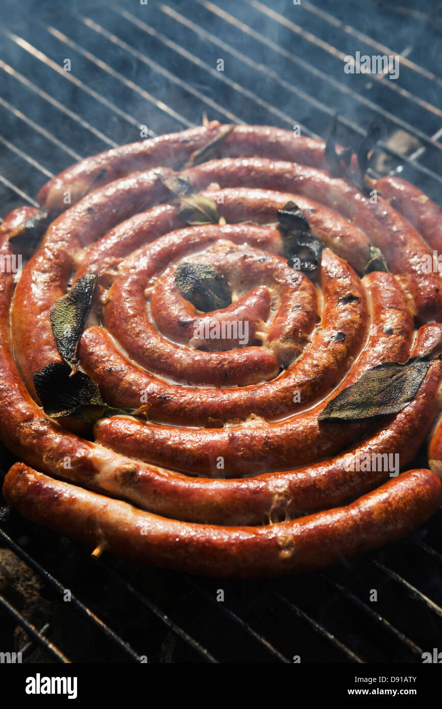 Chorizo on a grill Stock Photo - Alamy