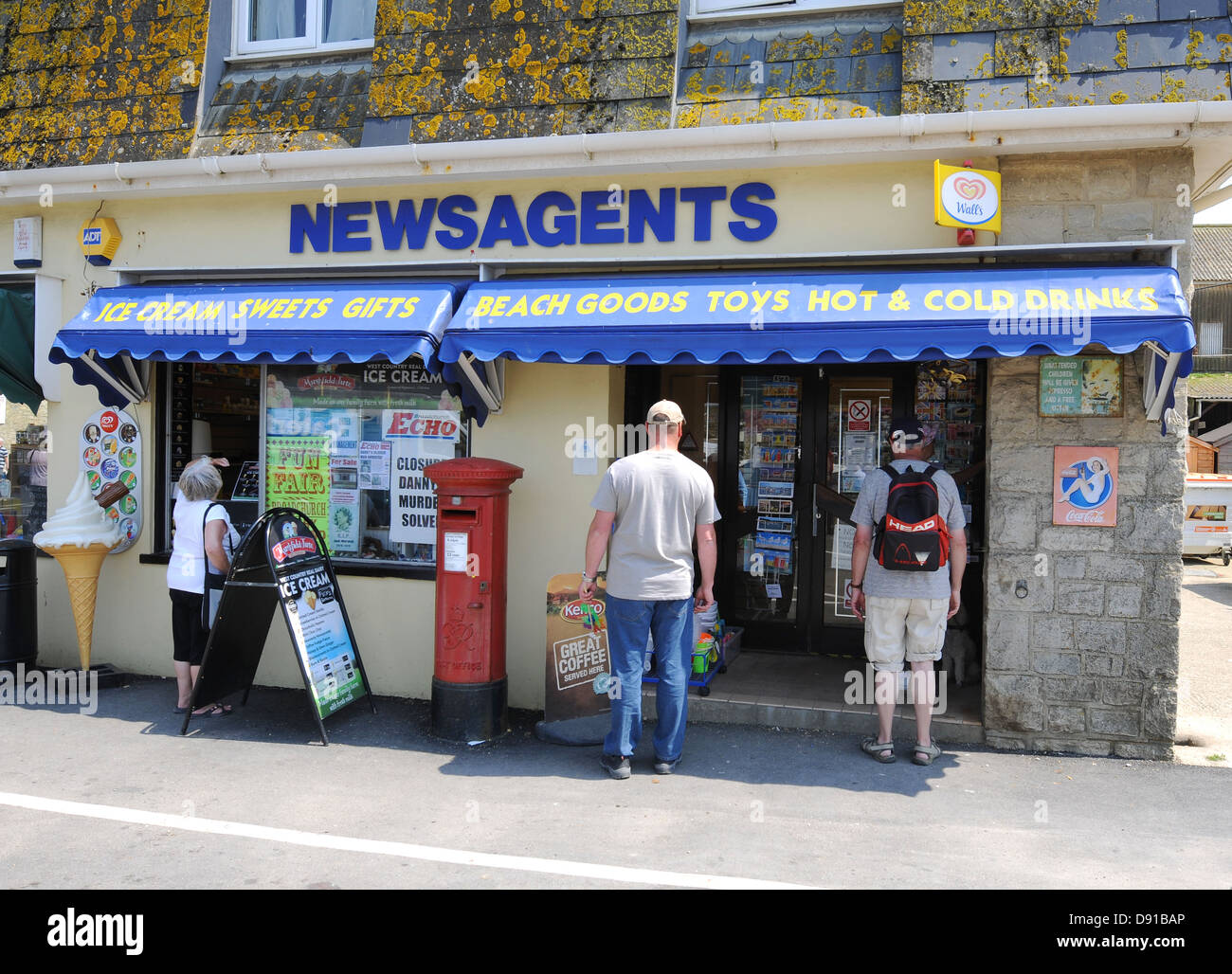 West Bay, Broadchurch, poster in the window of the newsagents used in ...