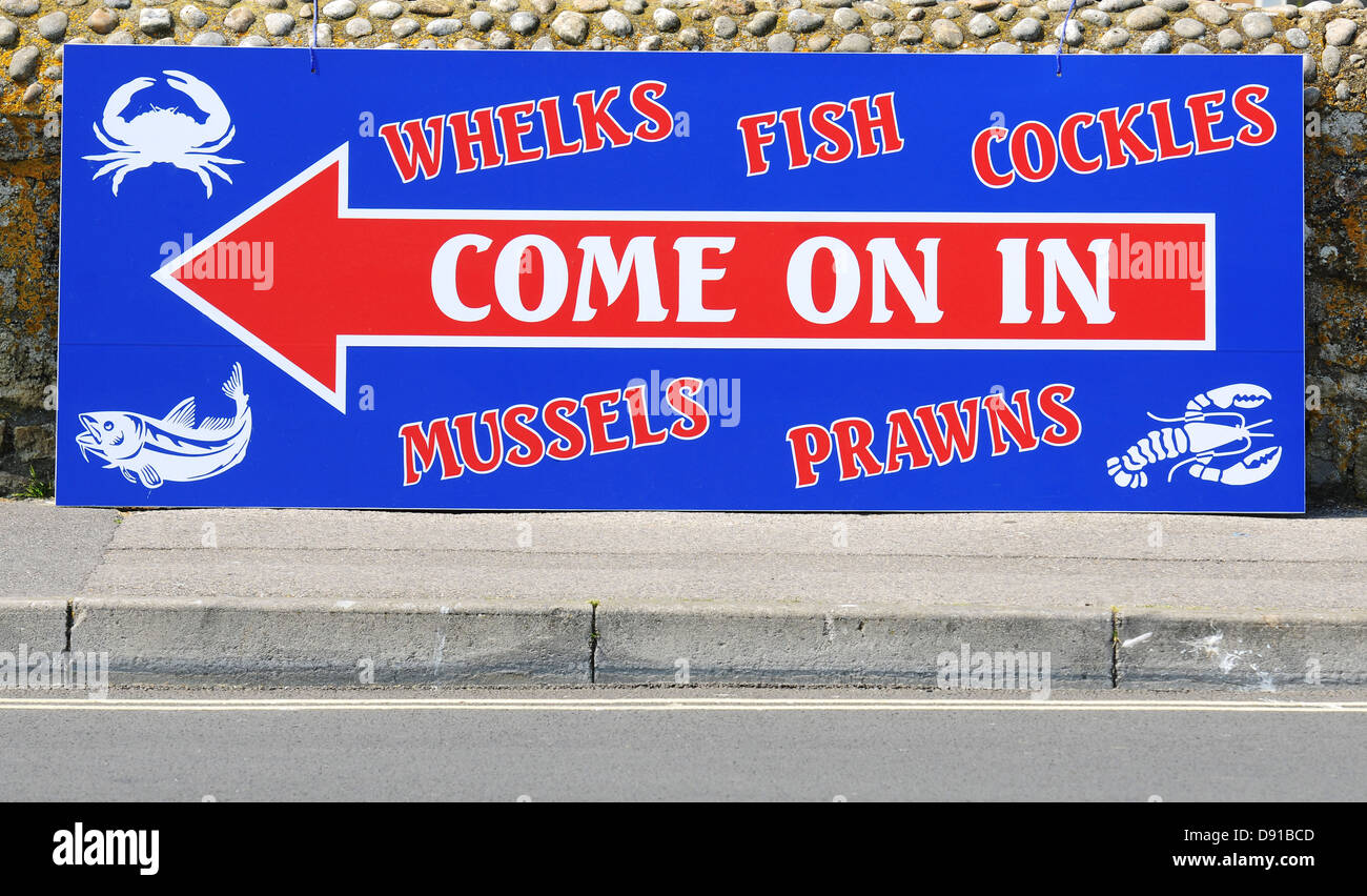 Fishmonger sign, West Bay, Dorset, Britain, UK Stock Photo - Alamy