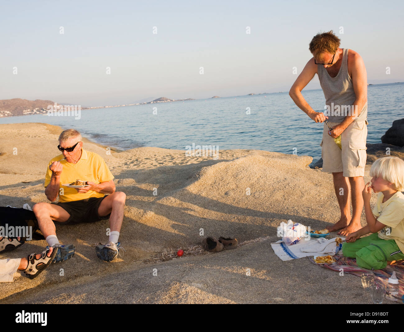 Picnic on a cliff, Greece Stock Photo - Alamy