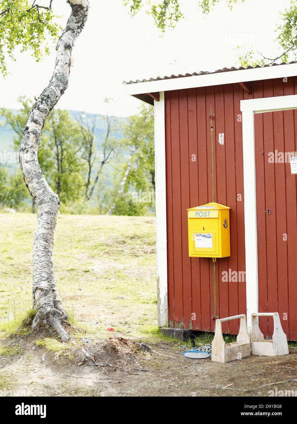 A mailbox on a mountain lodge, Sweden Stock Photo - Alamy