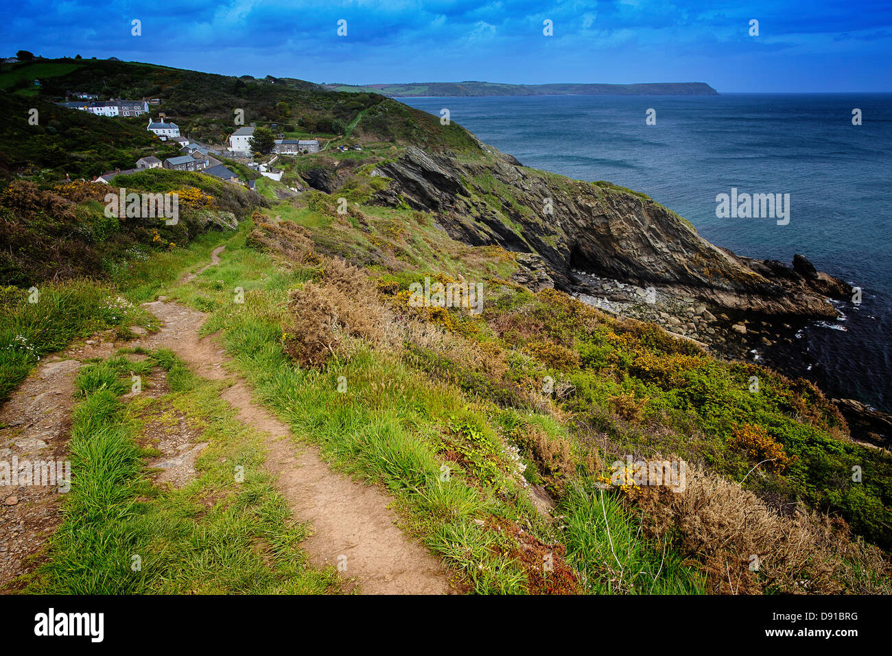 Coastal path leading to Portloe Stock Photo - Alamy