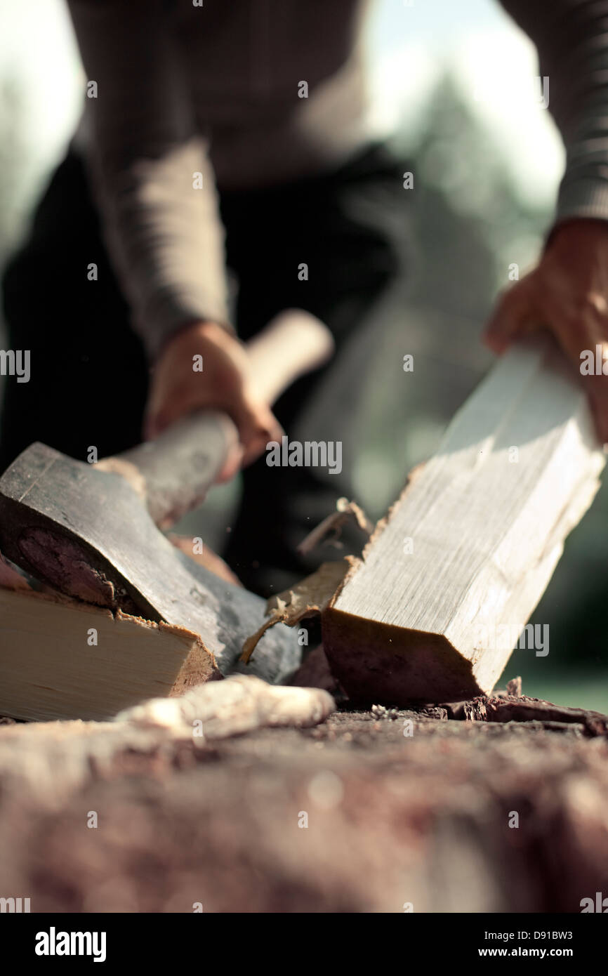 Chopping wood scandinavia hi-res stock photography and images - Alamy