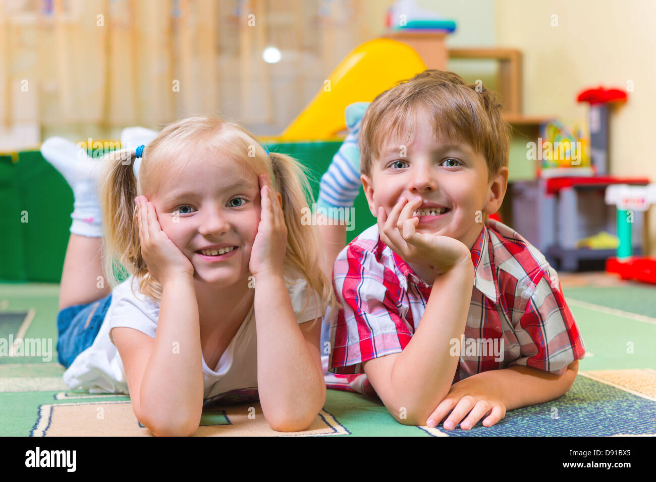 Happy excited children having fun at home Stock Photo - Alamy