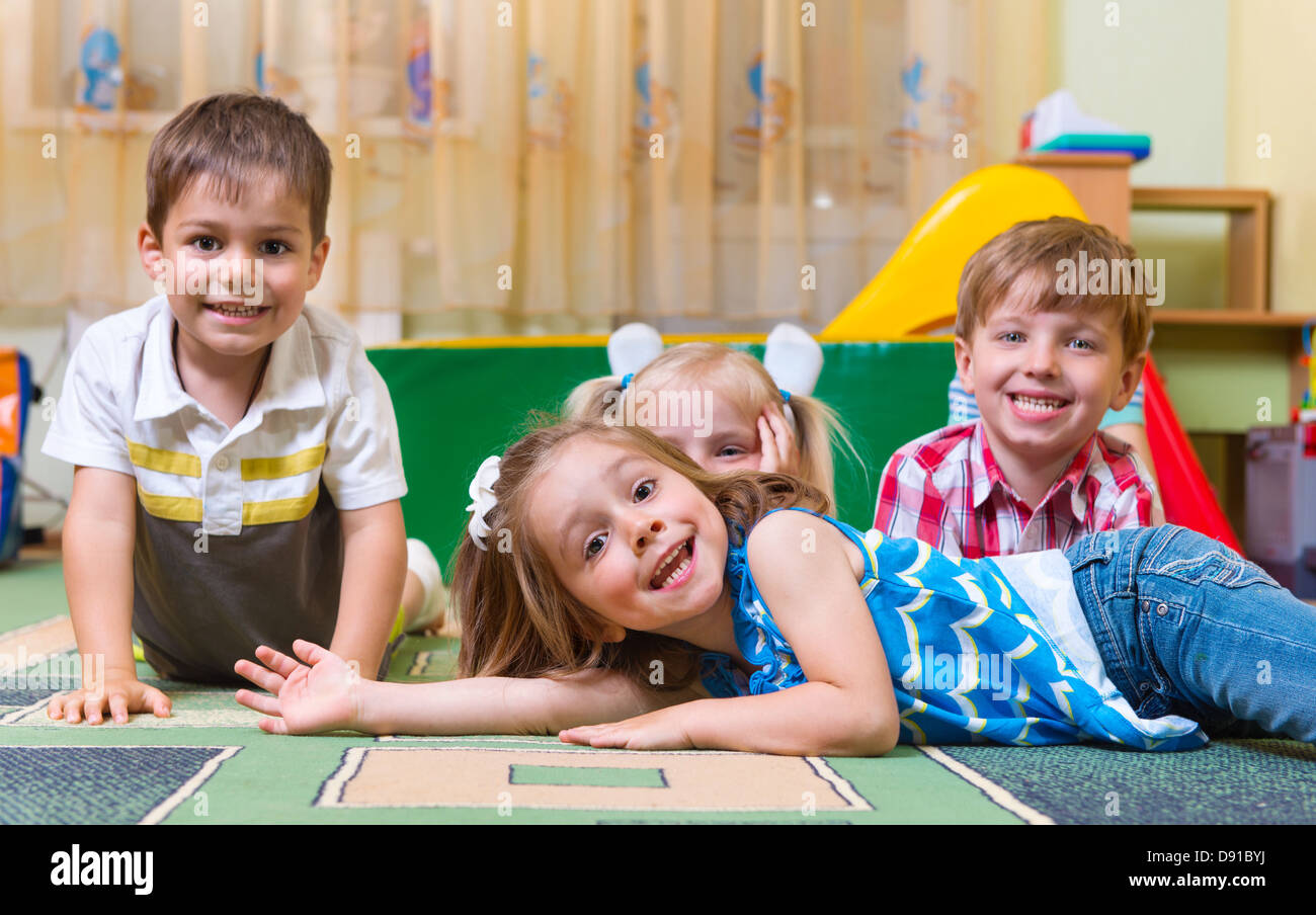 Happy excited children having fun at home Stock Photo - Alamy