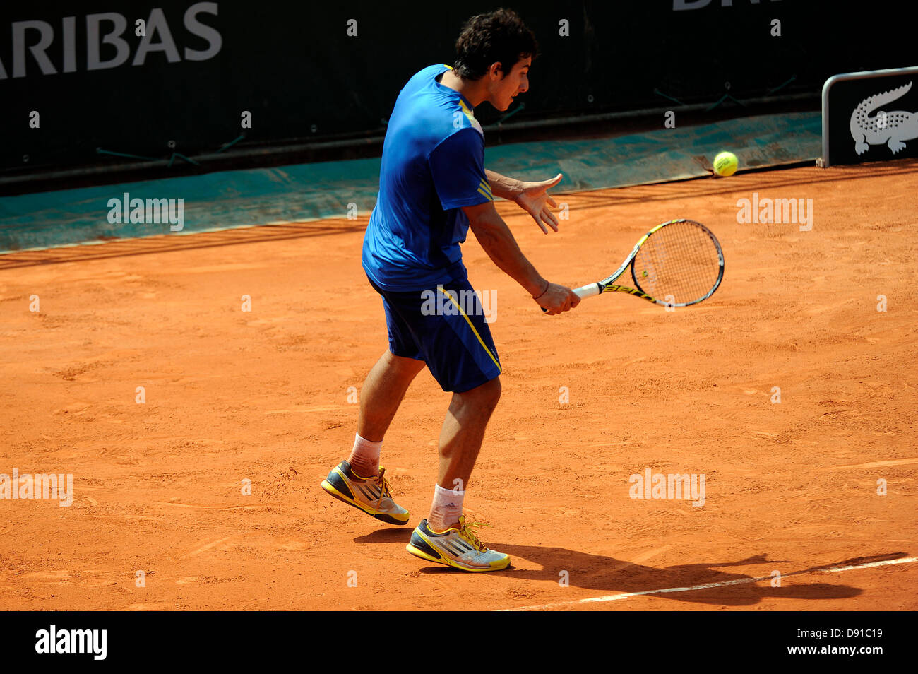 Paris, France. 8th June 2013. Christian Garin of Chile in action during ...