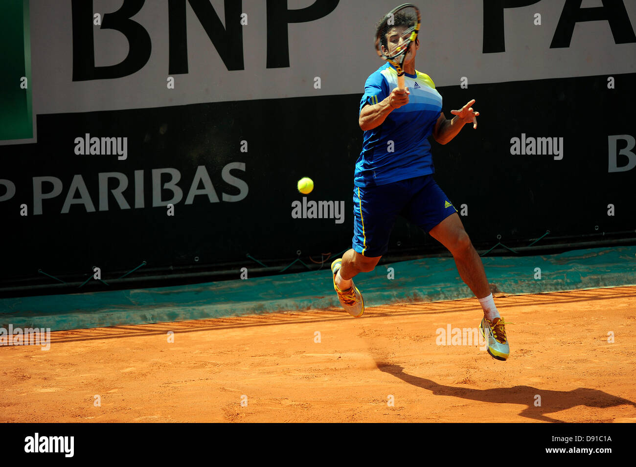Paris, France. 8th June 2013. Christian Garin of Chile in action during ...