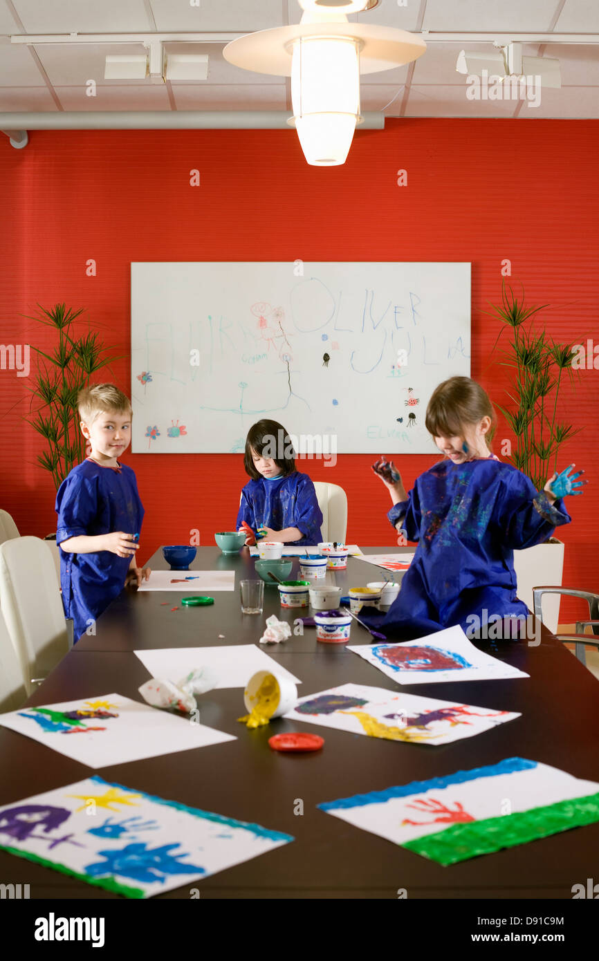 Children playing at an office, Sweden Stock Photo - Alamy