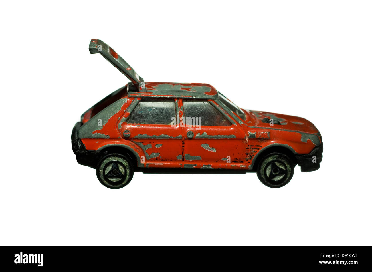 Old toy car with open boot Stock Photo - Alamy