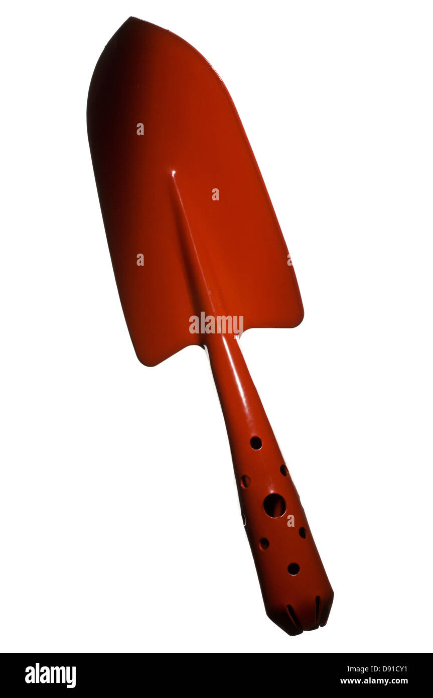 Red spade against white background Stock Photo - Alamy