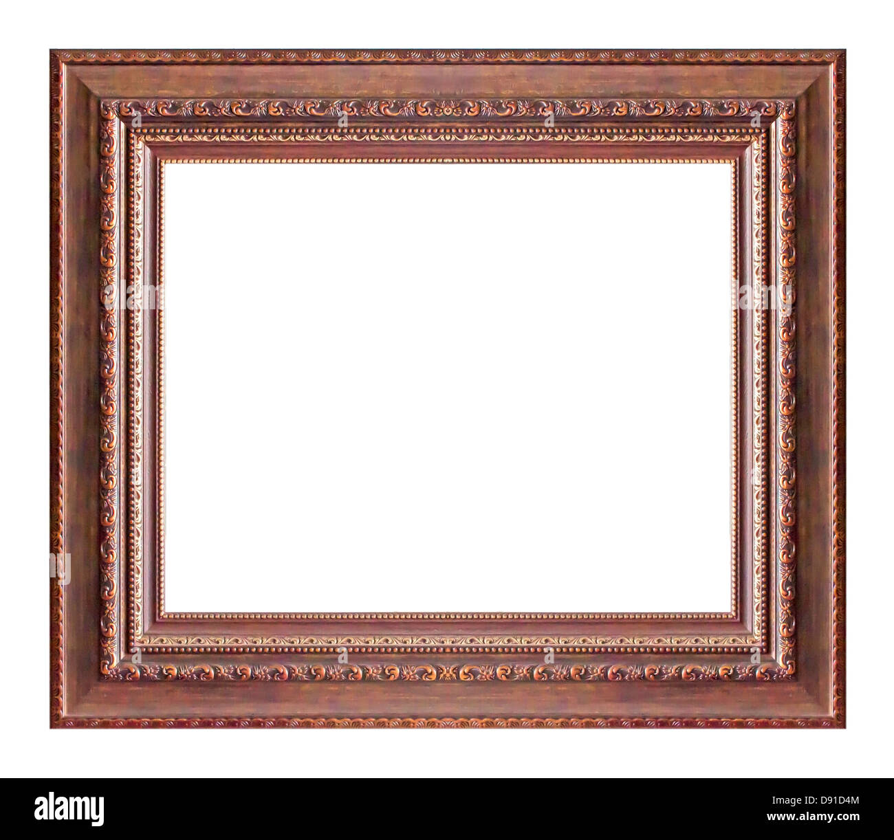 Classic wooden frame isolated on white background Stock Photo - Alamy
