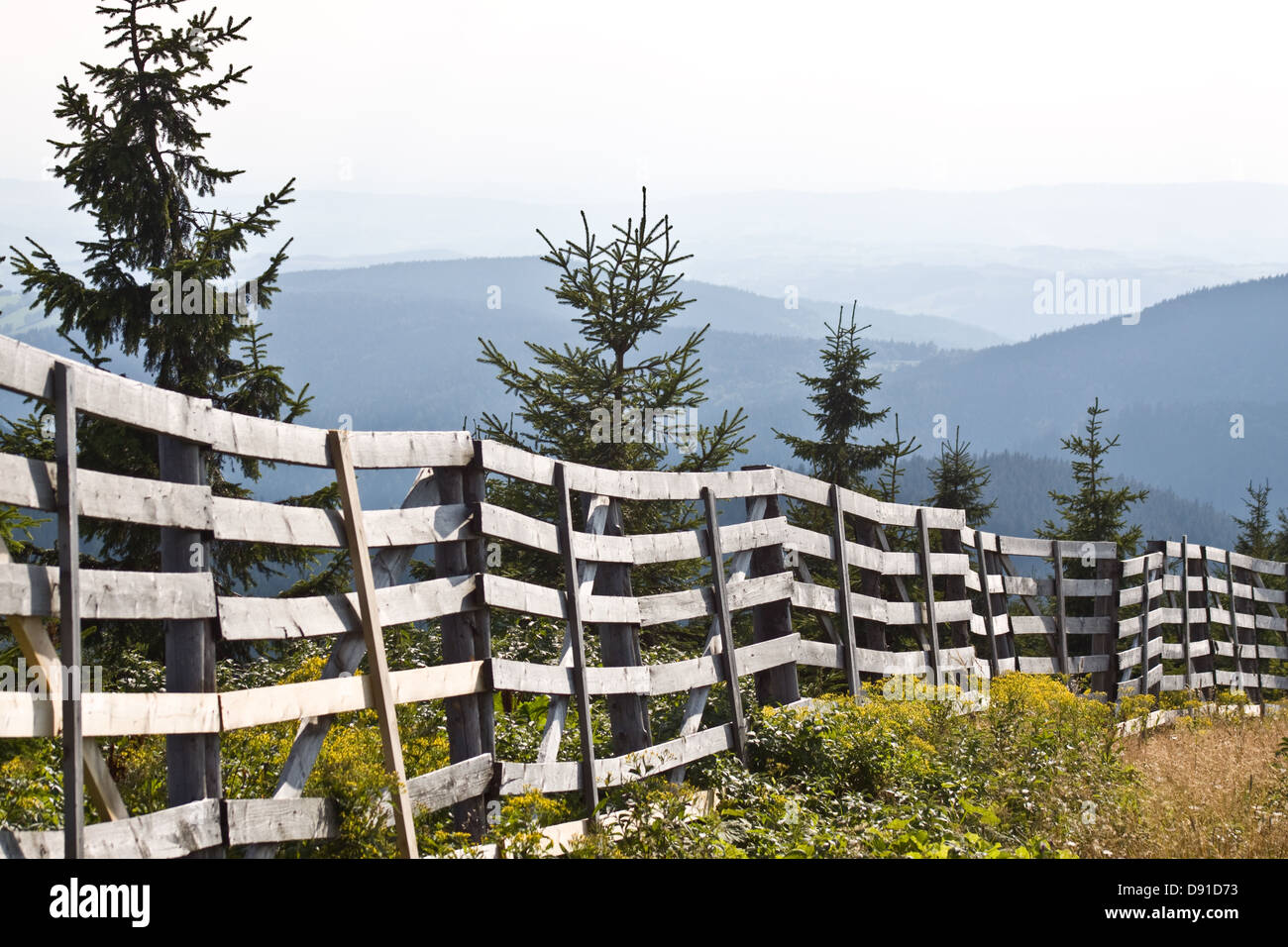 Fence on the mountain Stock Photo - Alamy