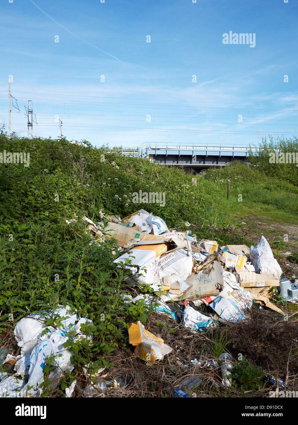 Fly tipping in the English countryside Stock Photo - Alamy
