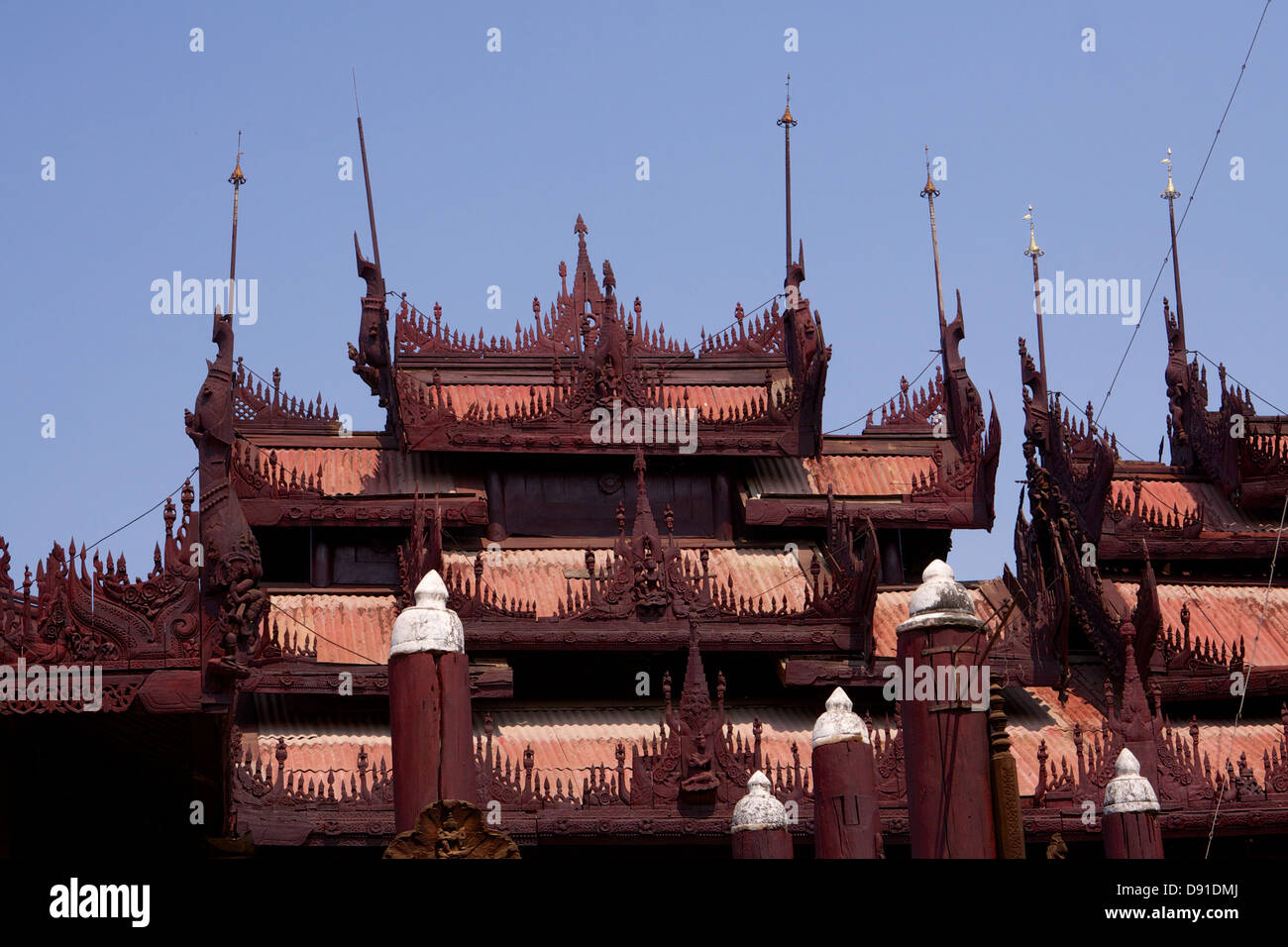 Shwe In Bin Kyaung monastery, an ornate teak monastery in Mandalay ...