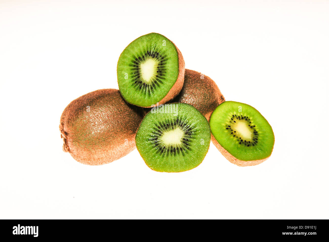 Kiwi fruit sliced slice isolated food Tropical Produce green diet ripe ...